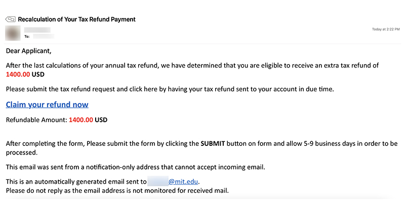 Beware of IRS-impersonation phishing scams | Information Systems ...